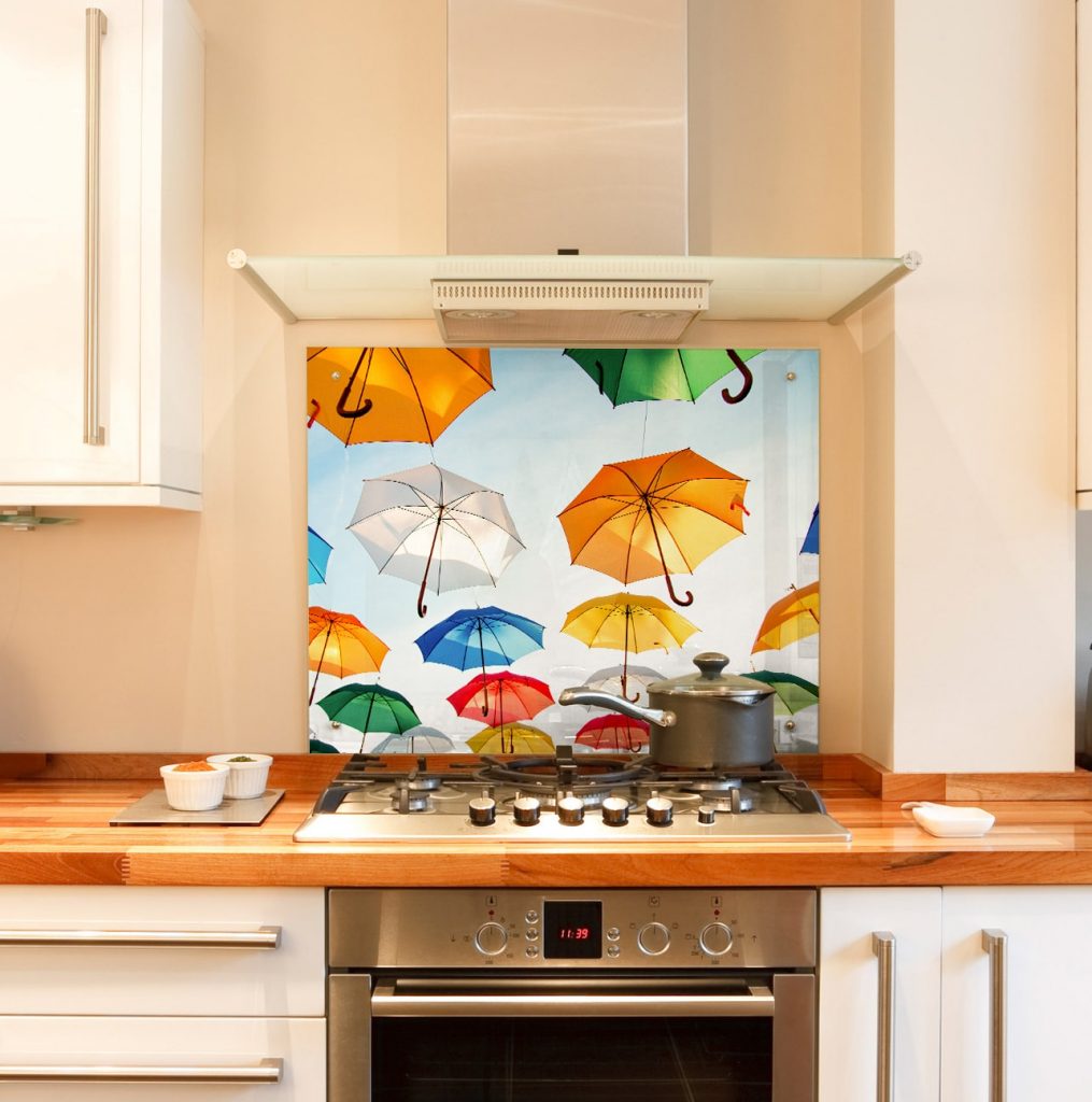 Umbrellas Glass Splashback - Aurello
